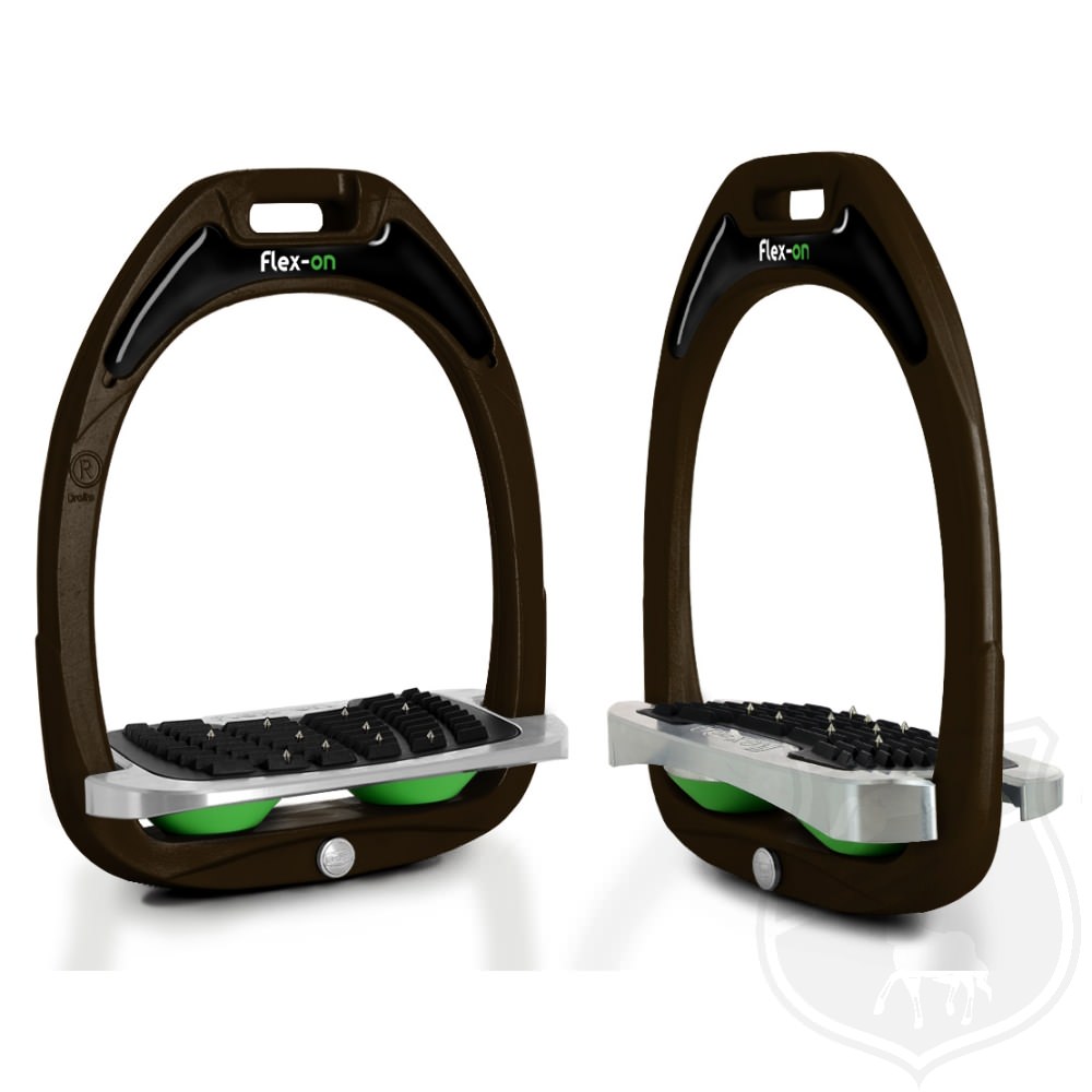 Flex-on Steigbügel Green Composite Line - Braun / Shock Absorber Grün ...